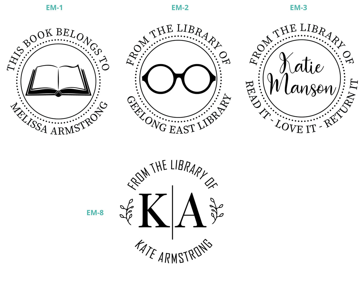 Custom Library Book Embosser - Initials – Stampful
