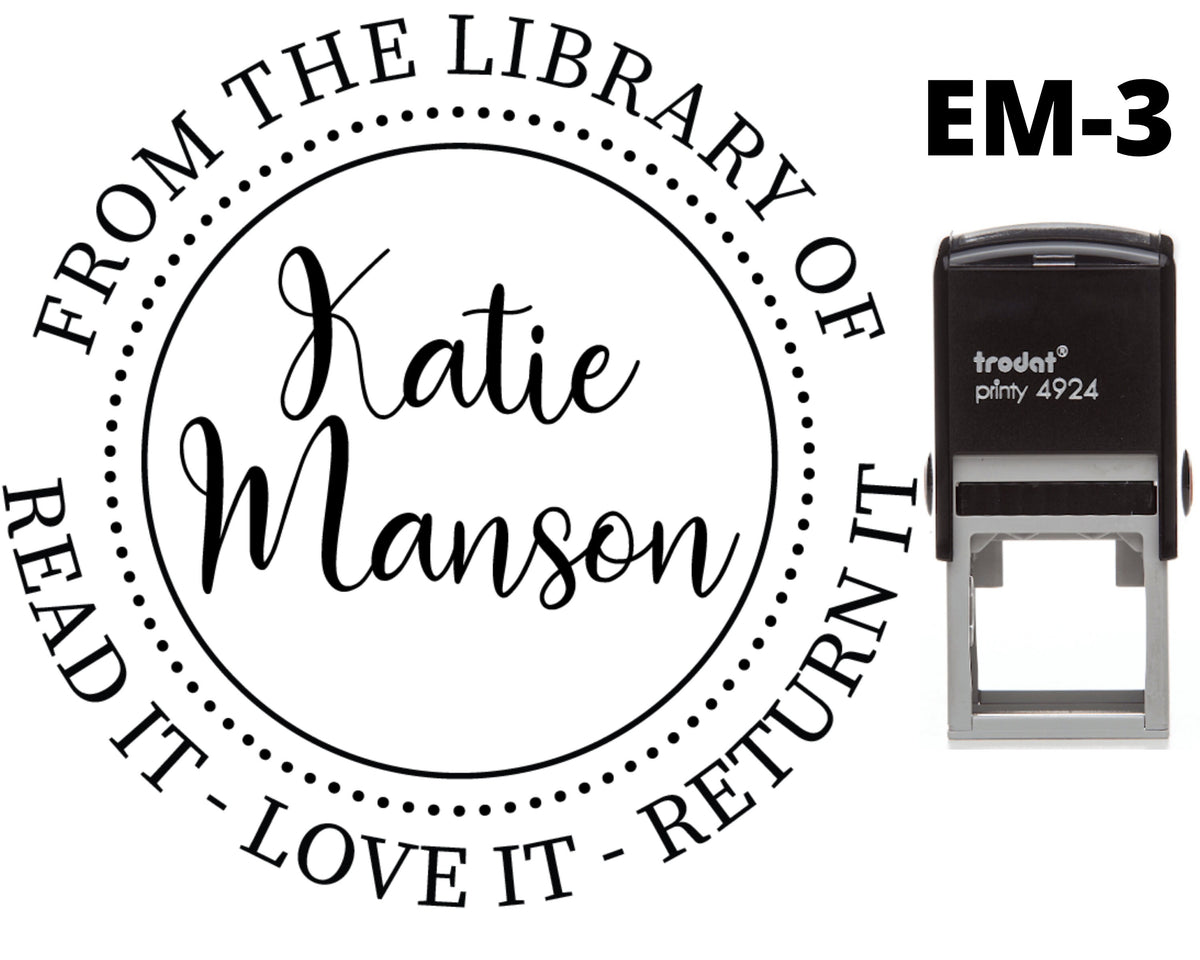 Library Book Stamp Custom - Initials – Stampful